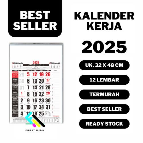 Promo KALENDER DINDING 2025 STANDAR - KALENDER KERJA UKURAN STANDAR ...