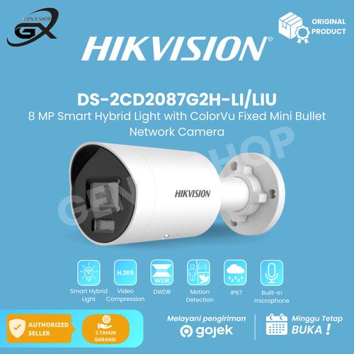 Jual Hikvision DS-2CD2087G2H-LI/LIU 8MP Smart Hybrid Light with ColorVu Fixed Mini Bullet ...