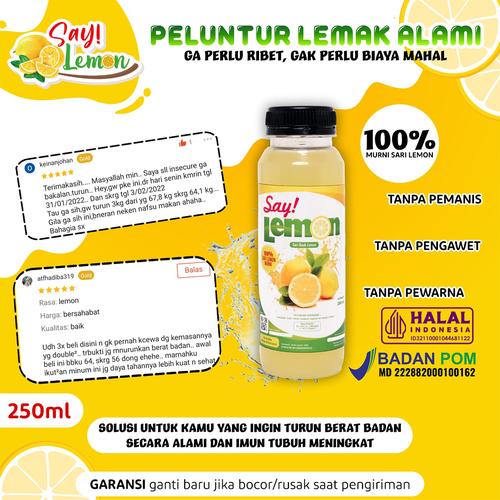 Promo Say Lemon 250ml Sari Lemon Murni Asli BPOM Jus Lemon Air Lemon ...
