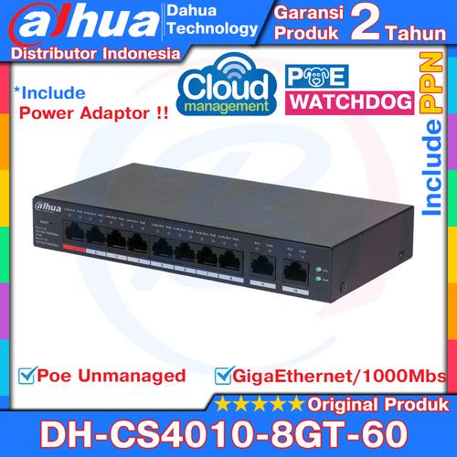 Jual Poe Switch 8 Port Dahua DH-CS4010-8GT-60 Gigabit Cloud Online Original Garansi Resmi ...