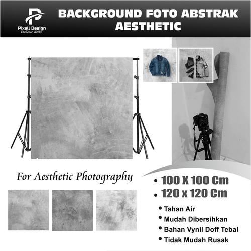 Jual Background Foto Aesthetic 120 x 120 cm / Alas Foto Abstrak Gray ...