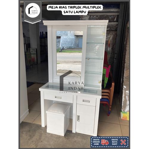 Jual Meja Rias KAYU TRIPLEK MULTIPLEK PLYWOOD KACA RIAS LAMPU PUTIH ...