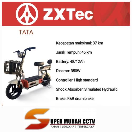 Jual Sepeda Listrik ZXTec TATA Skuter EV Max 37km/Jam Jarak Tempuh hingga 45km Dinamo 350W ...