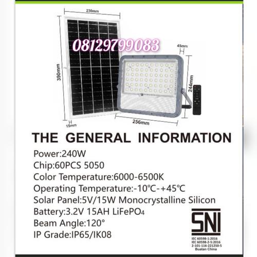 Jual lampu sorot led panel surya solar sel 60w 120w 240w 360w tembak ...