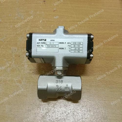 Jual Kitz Ball Valve Stainless 316 Pneumatic Actuator Drat 3/4 inchi C-UTE - Jakarta Barat ...