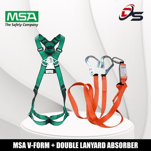 Jual Msa V Form Body Harness + Double Lanyard Absorber MSA Safety ...