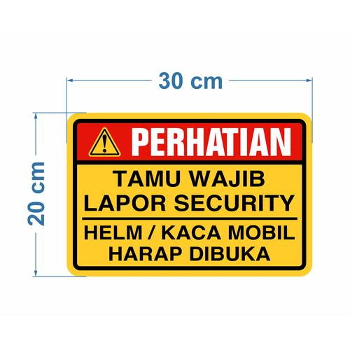 Jual Custom rambu tamu wajib lapor security 20cm x 30cm plat alumunium ...