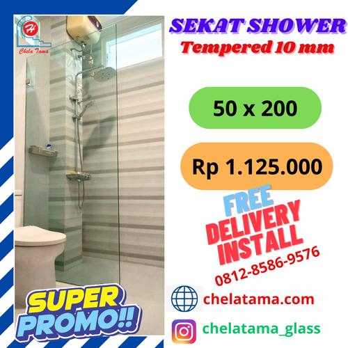 Jual Kaca Shower Box Sekat Kamar Mandi Partisi Tempered 10 mm 200 x 70 ...