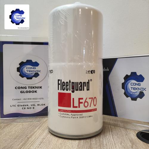 Jual Oil Filter Fleetguard LF670 / LF 670 / Cummins 3889310 / Oli ...