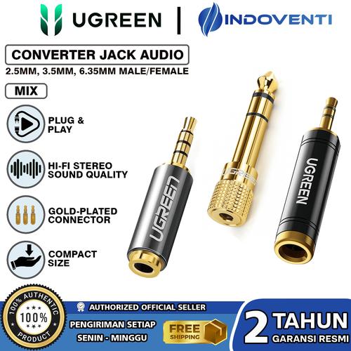 Promo UGREEN Kabel Audio Jack 3.5mm to 6.35mm 6.5mm & 2.5mm Male Female Audio Adapter Converter ...
