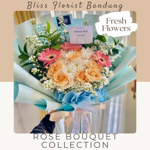 Jual buket bunga asli bucket mawar segar buket wisuda hadiah valentine ...