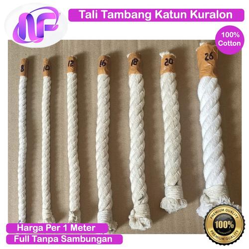 Jual Tali Tambang Kain 6mm 8mm 10mm Tali Bahan Katun Kuralon Kecil Tali ...