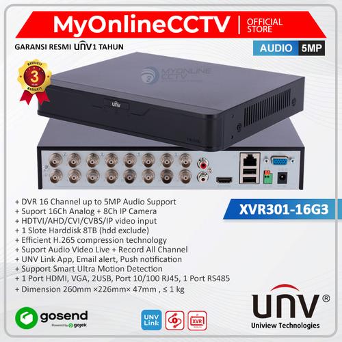 Promo DVR 16CH XVR301-16G3 UNV UNIVIEW Coaxial Camera CCTV Up To 5MP H.265 - Bundle 4TB Cicil 0% ...