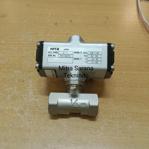 Jual Kitz Ball Valve Pneumatic Actuator Stainless 316 Drat 1/2" inch Kitz SS316 C-UTE - Jakarta ...
