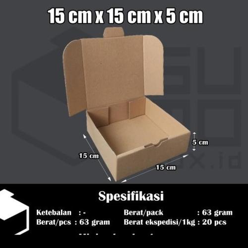 Jual dus pizza polos ukuran 15x15x5 cm gift box coklat die cut kraft ...