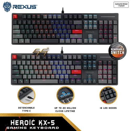 Jual Rexus Heroic KX5 KX-5 Upgrdraded V2 Keyboard Gaming Mechanical ...