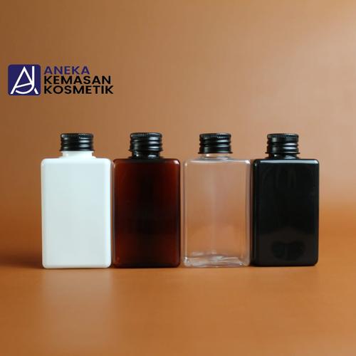 Jual Botol ulir 100ml kotak/botol plastik 100ml/ulir alumunium hitam - Hitam - Kab. Bogor - A.J ...