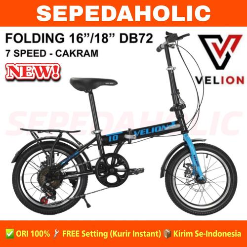 Jual Sepeda Lipat Anak VELION DB72 Ukuran 16 18 Inch 7 Speed Rem Cakram ...
