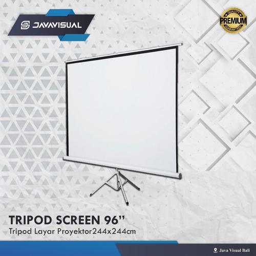 Jual Tripod Projector Screen 96 inch Layar Proyektor 244x244cm ...