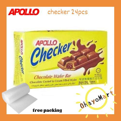 Jual Apollo Checker/ Chocolate Wafer Bar/ Biskuit Berlapis Coklat dan ...