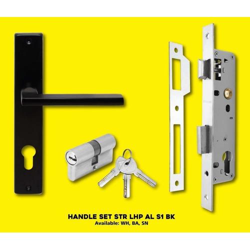 Jual Set Kunci Pintu Aluminium Handle Plat + Mortise 8385 Backset 30x85 ...