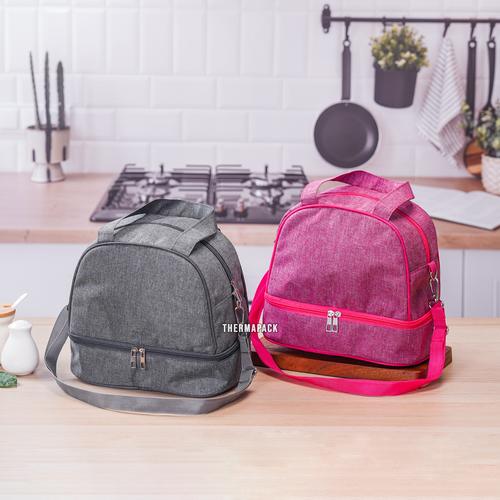 Promo ThermaPack Premium Denim 2 Tingkat Lunch Bag | Tas Bekal Susun Makan | Cooler Bag ...
