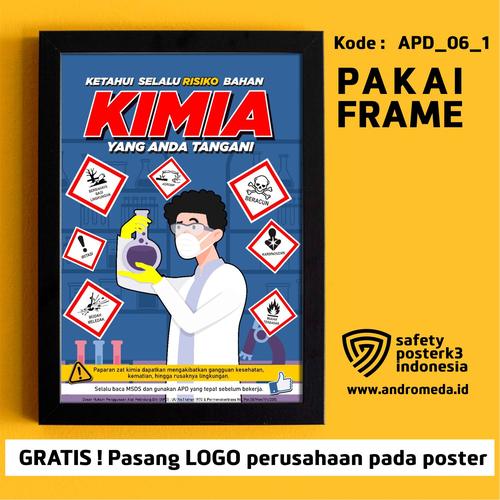Jual Safety Poster K3: APD Limbah Kimia Laboratorium + Frame - 30x21cm ...