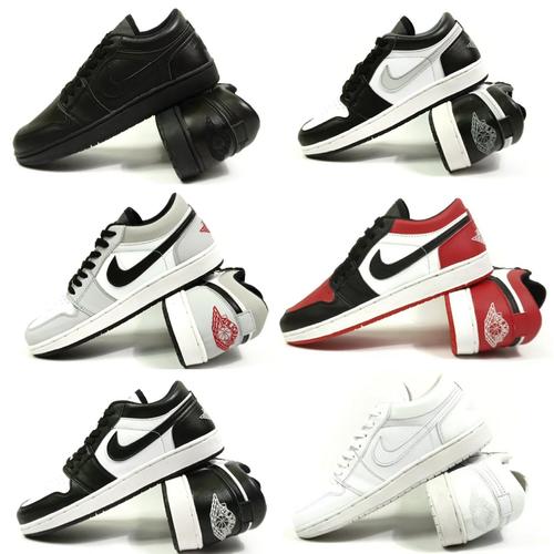 Jual Sepatu Casual Kets Pria Laki laki Jordan Low Pendek Hitam Putih ...