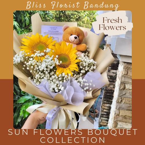 Jual buket bunga matahari + bucket bunga asli + bouqet wisuda bandung ...