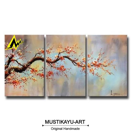 Jual lukisan abstrak modern ranting 40x60 cm 3pcs frame dekorasi ...