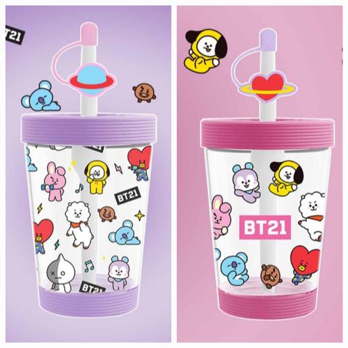Jual Tumbler Plastik Cantik - Miniso BT21 Collection Plastic Tumbler ...