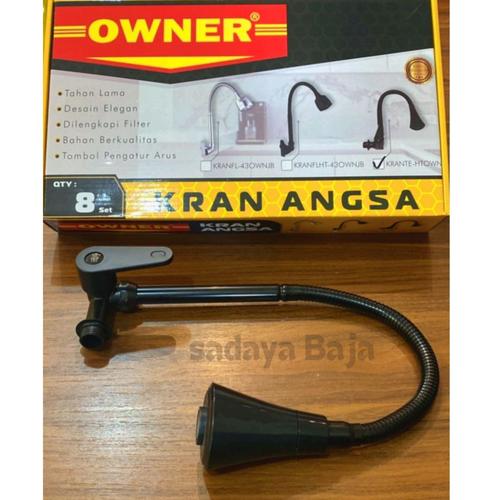 Jual Kran Angsa Air Kepala Jumbo Terompet Hitam Dapur Wastafel High ...