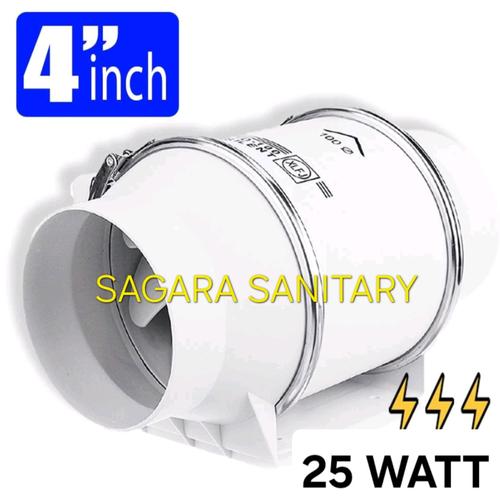Jual mini inline duct 4 in / blower exhaust fan 4" 25 watt kencang ...
