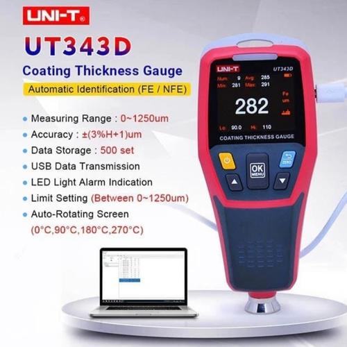 Jual Coating Thickness tester UNI-T UT343D Paint Gauge UT-343D Meter ...