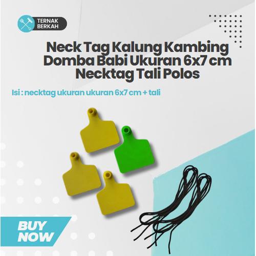 Jual Kalung Neck Tag Domba Large Ukuran 6x7 Polos Dengan Tali Panjang ...
