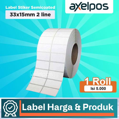 Jual Label Stiker Barcode Semicoated 33x15mm 2 line Isi 5000 Lembar ...
