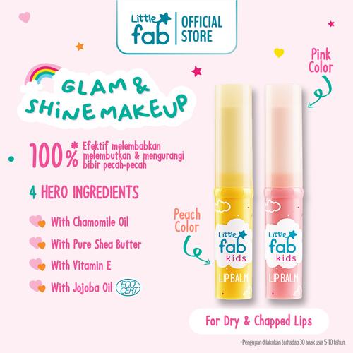 Jual Little Fab Kids Lip Balm - Pelembab Bibir Khusus Anak - 02 Peach ...