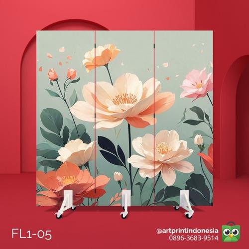Jual Partisi Ruangan, Sekat Ruangan - Bunga (3 panel) FL1-05 - Jakarta ...
