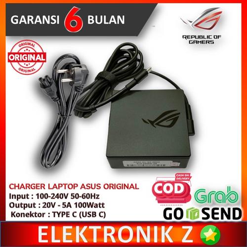 Jual ADAPTOR CHARGER LAPTOP ASUS ROG AD20-100P1A (100W) TYPE C ORIGINAL ...