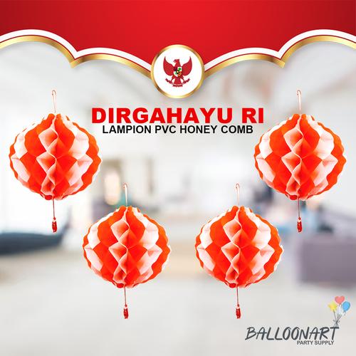 Promo Honey Comb PVC Merah Putih/Lampion Plastik/Dirgahayu Indonesia ...