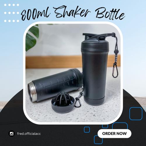 Jual fred 800ml Premium Gym Shaker Bottle | Botol Shaker Gym 800ml Stainless Botol Minum ...