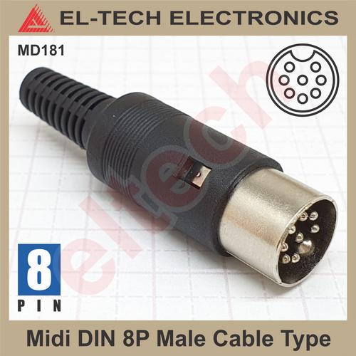 Jual MIDI DIN 8 8P 8Pin P Pin Male Connector Konektor Cable Kabel Type ...