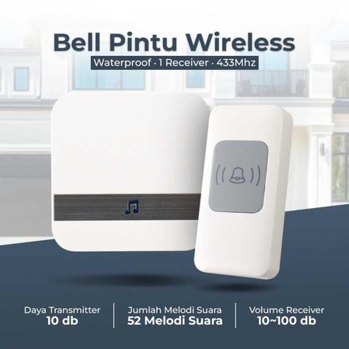Jual Bel Rumah Wireless Door Bell Waterproof Pintu 1 Receiver - Hitam ...