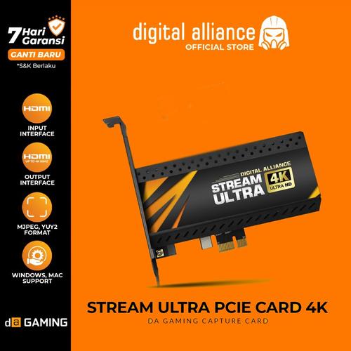 Promo Digital Alliance Gaming Stream Ultra PCIE Card 4K 2K 60FPS Live Streaming Capture Card ...