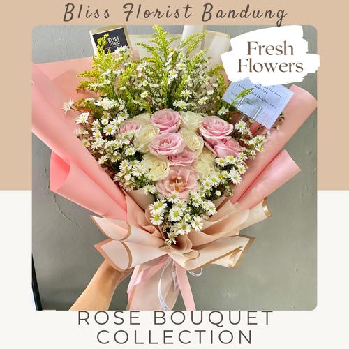 Jual Buket Bunga segar asli Bandung mawar buket/ hadiah wisuda ...