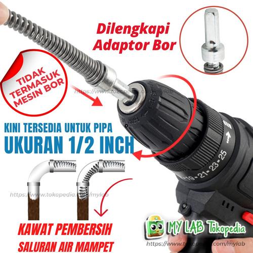 Promo Pipe Cleaner Kawat Pembersih Saluran Pipa Mampet Dengan Adaptor ...