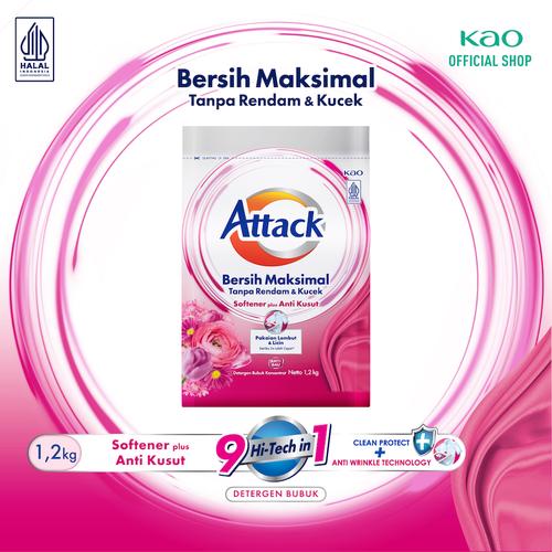 Promo Attack Plus Softener 1200gr - Deterjen Bubuk Untuk Mesin Cuci ...