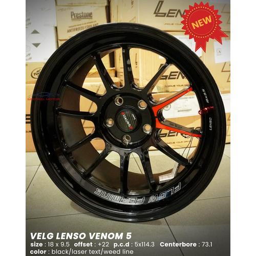 Jual Velg Lenso Venom 5 R18 5x114 Matt Black Flow Forming Original - Kota Dumai ...