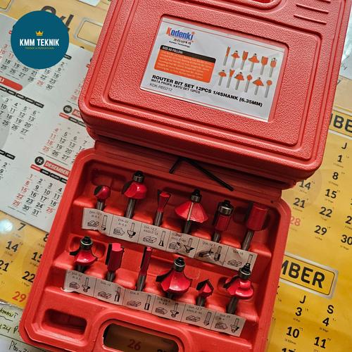 Jual KODENKI MATA ROUTER KAYU BIT SET 12 PCS MATA PROFILE PROFIL KAYU ...