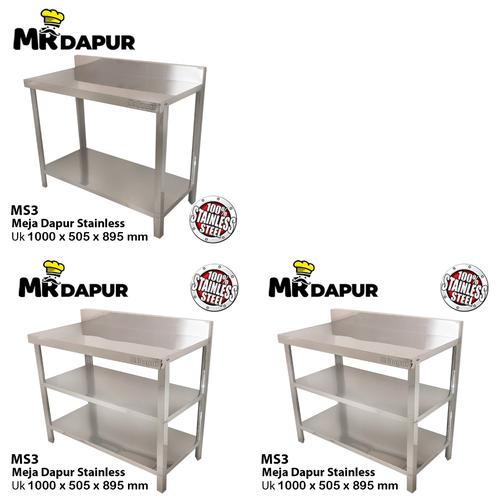 Jual PAKET MEJA KERJA STAINLESS 2 UNIT MS3 DAN 1 UNIT MS1 KIRIM TABANAN ...